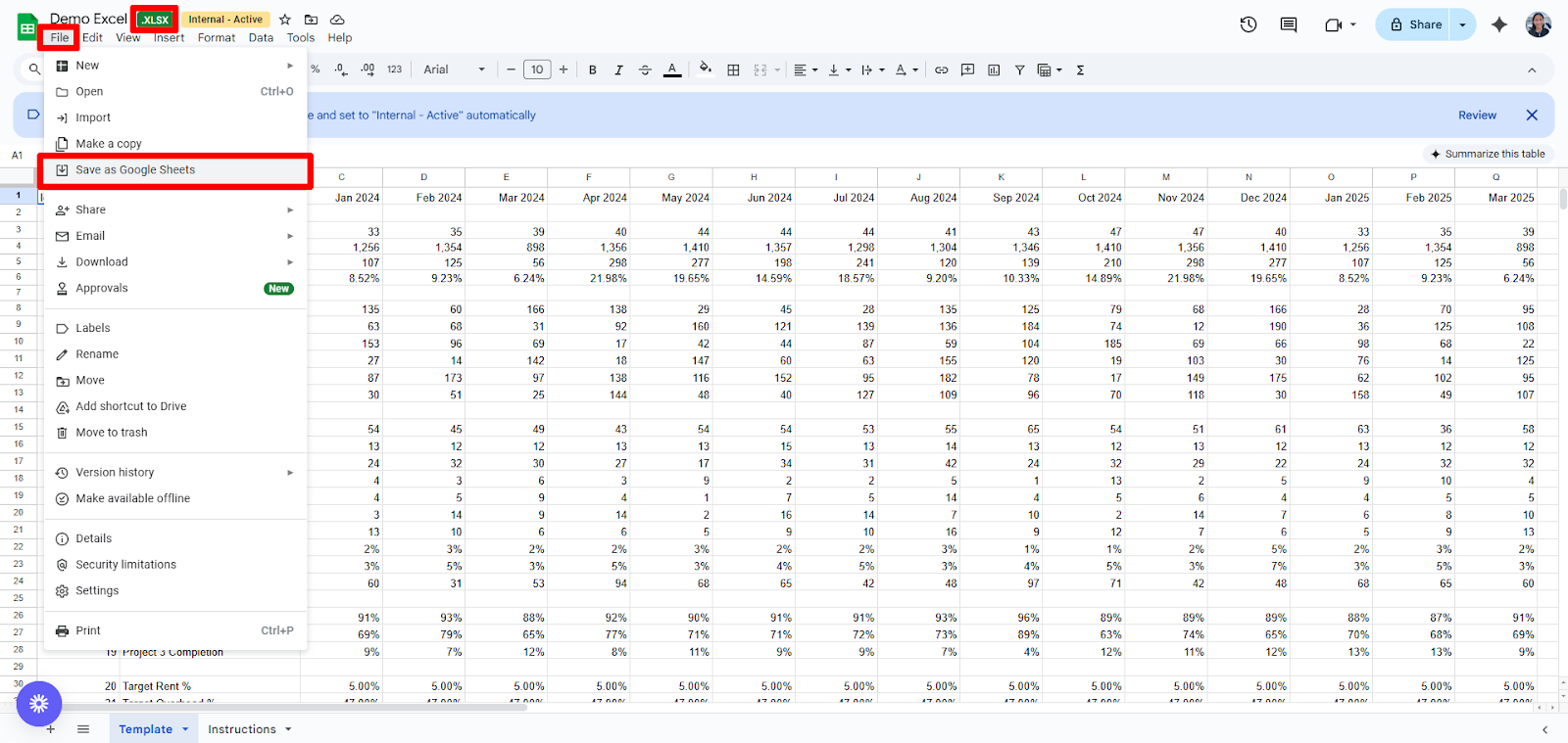 Google Sheet Data Sheets