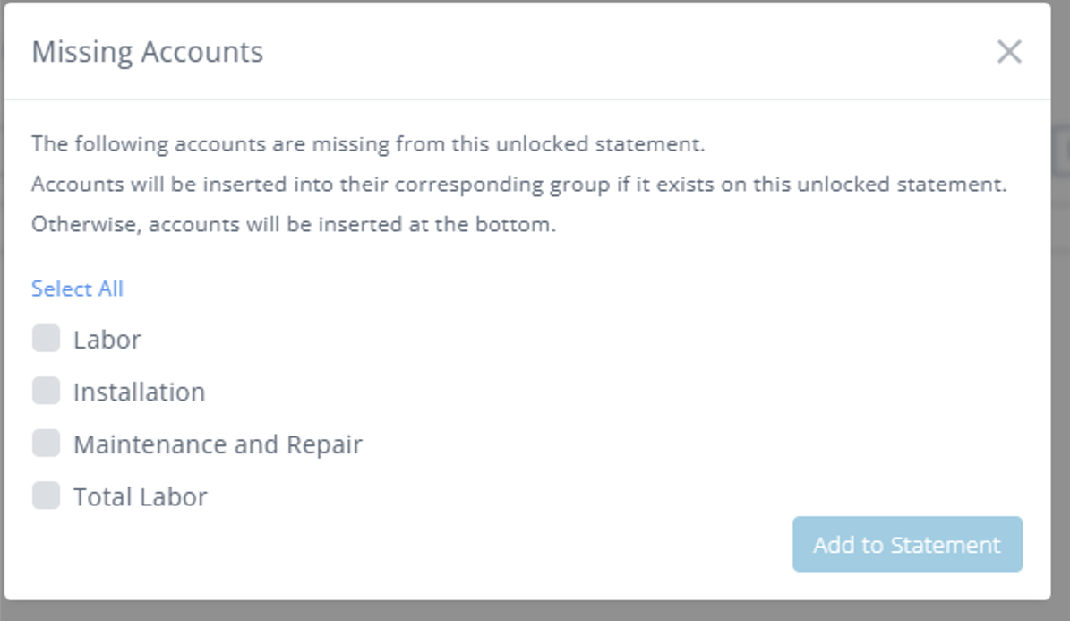 Unlocked Statements